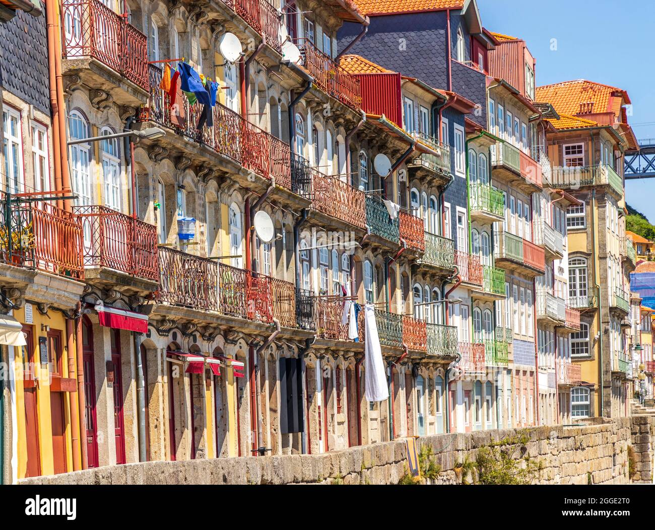 Charming traditional colorful houses on the historic embankment of ...