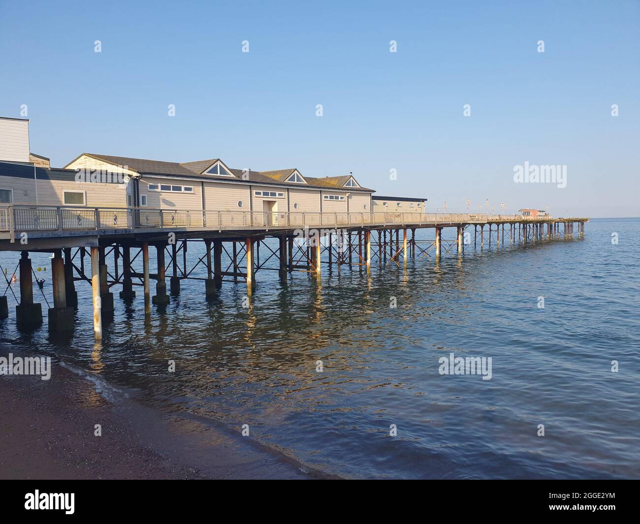 The Grand Pier also known as Teignmouth Pier on the coast in Devon ...