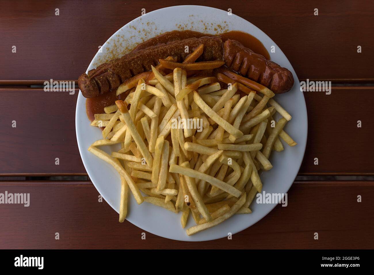 Currywurst with french fries, Bavaria, Germany Stock Photo - Alamy