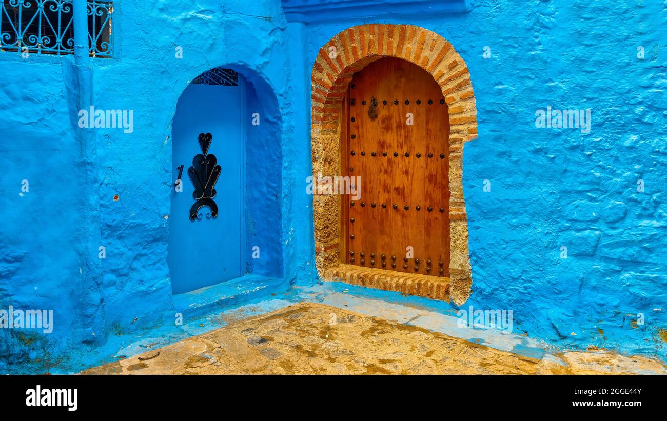 Streets and colored houses, View from the city street where all ...