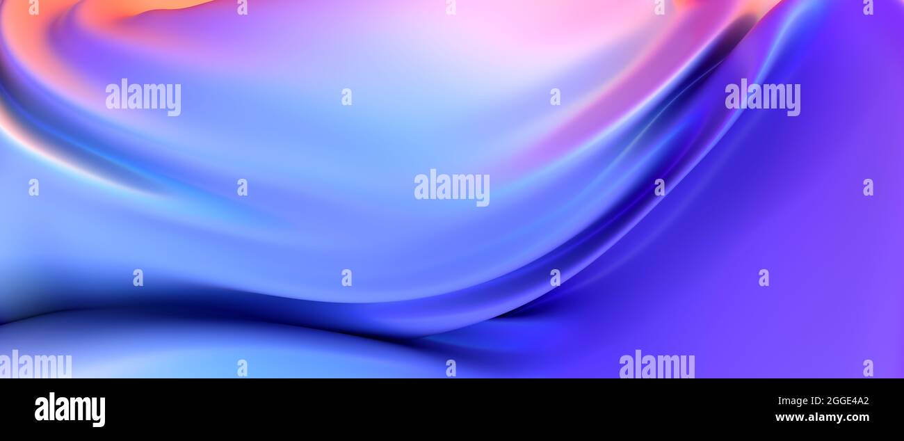 Iridescent chrome wavy gradient cloth fabric abstract background ...