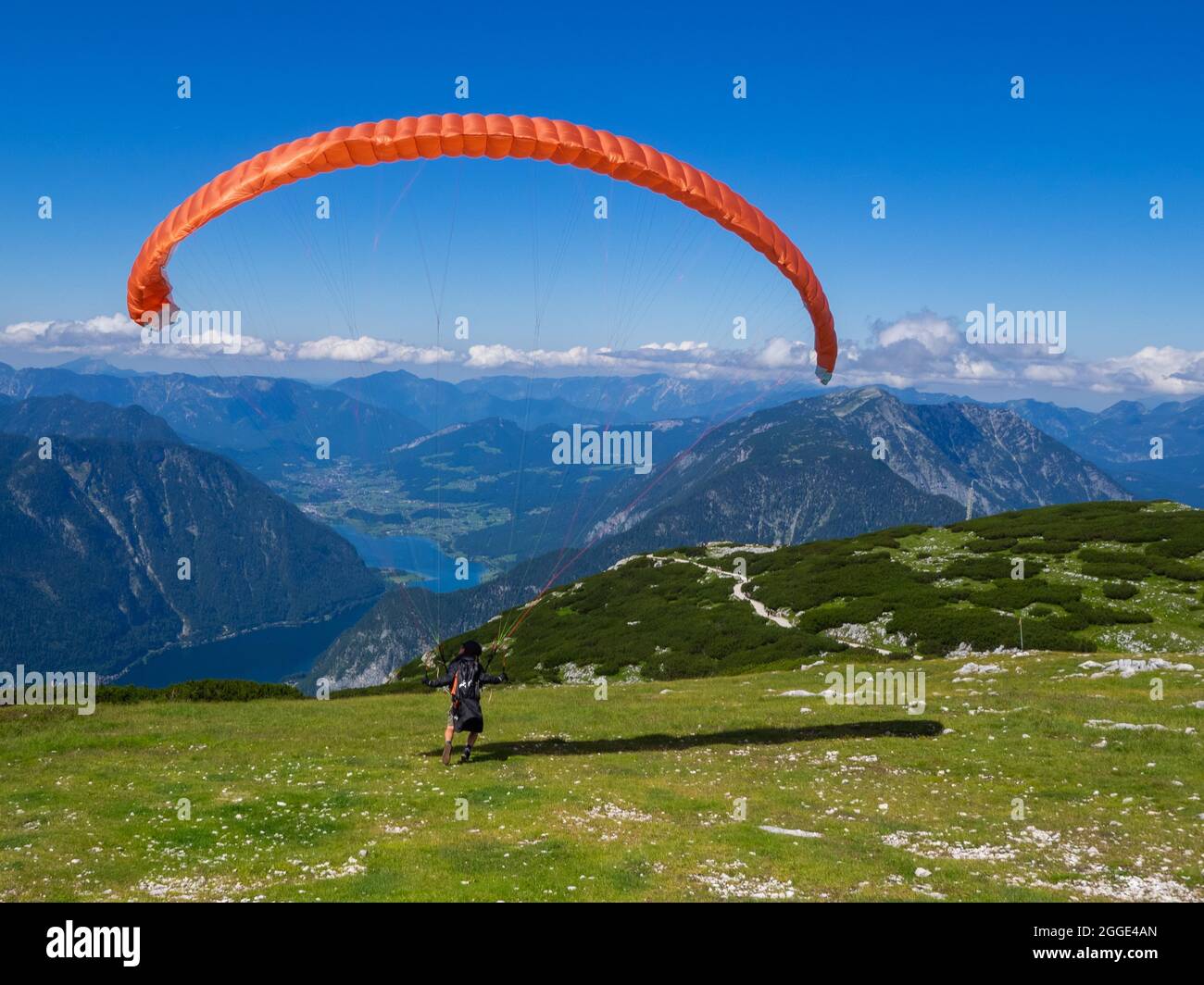 Paragliding on the Krippenstein with Lake Hallstatt, Hallstatt ...