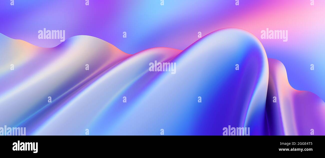 Iridescent chrome wavy gradient cloth fabric abstract background ...
