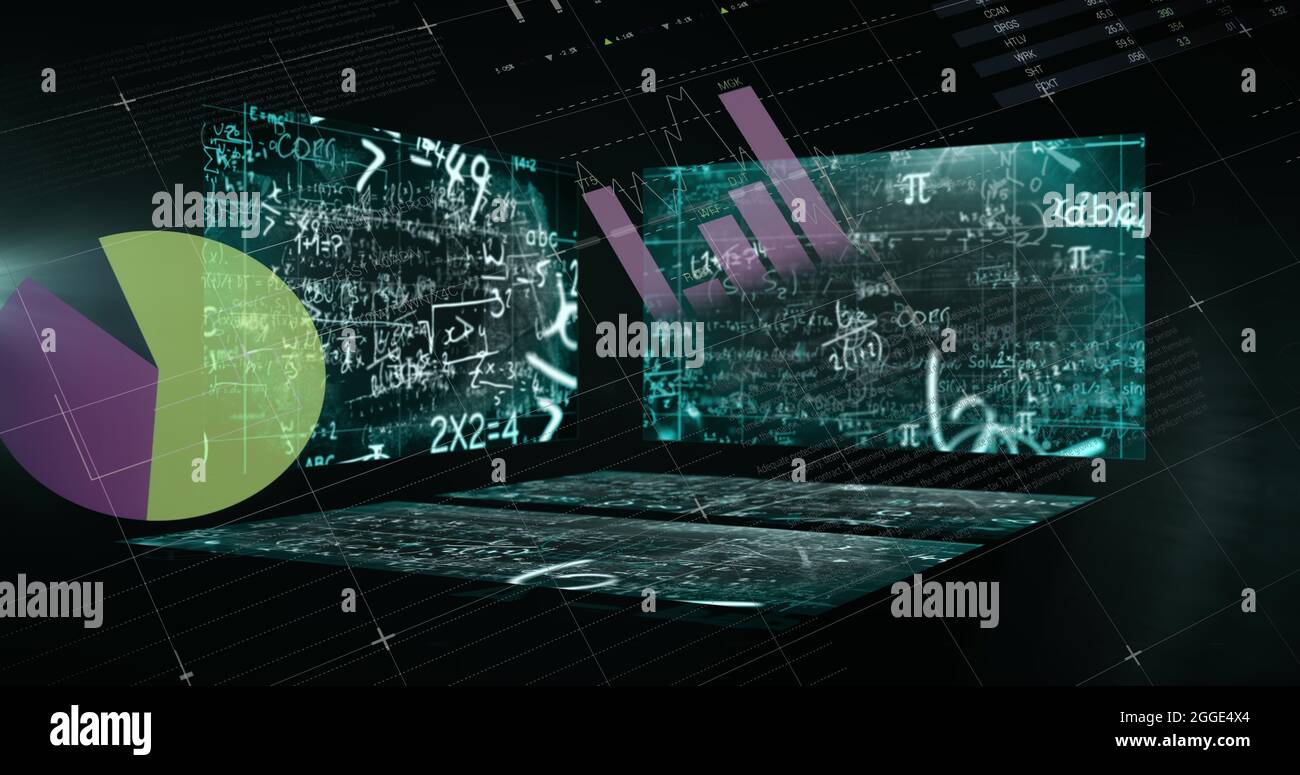 Mathematical Equations Floating Against Statistical Data Processing