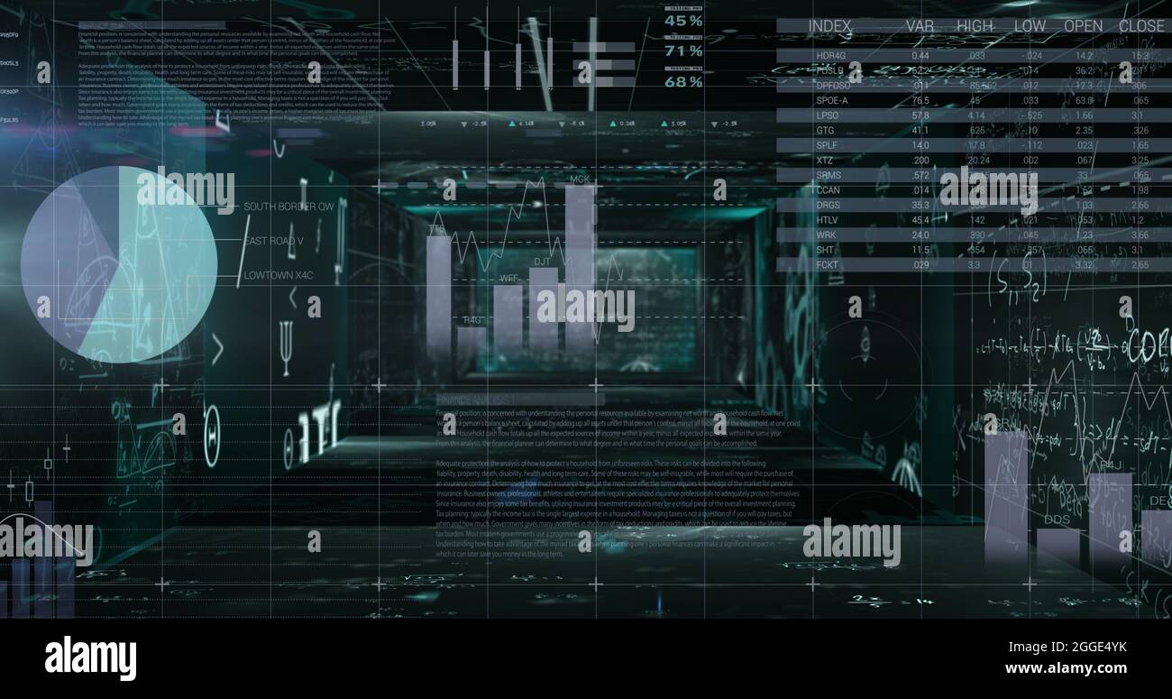 Mathematical Equations Floating Against Statistical Data Processing