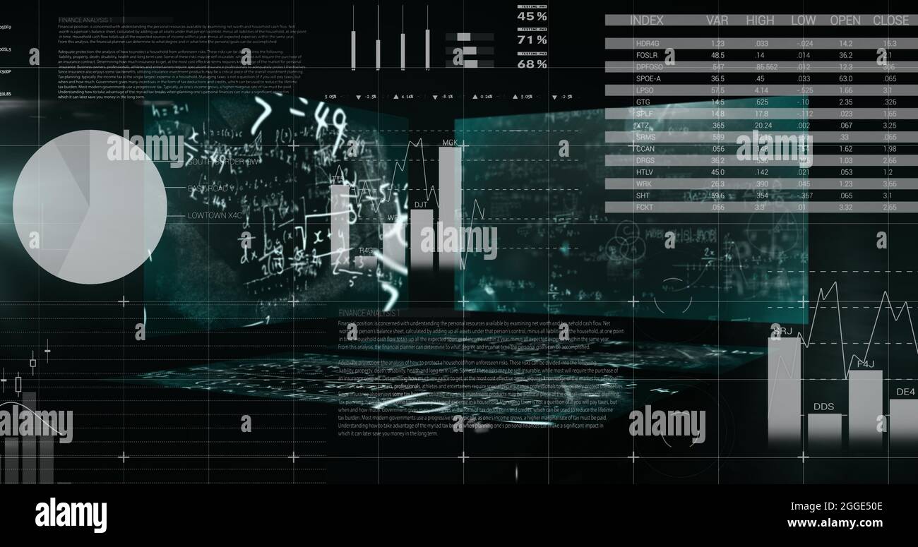 Mathematical Equations Floating Against Statistical Data Processing