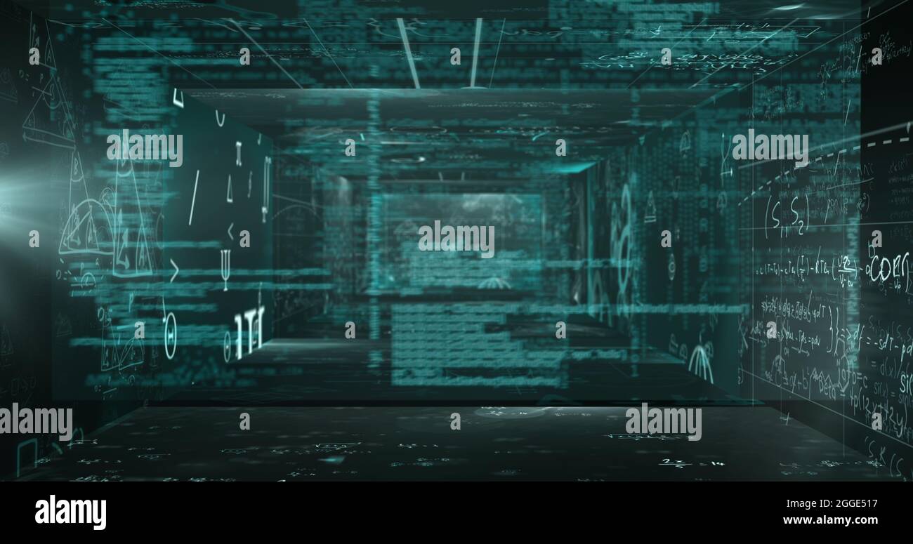 Image of network of connections with screens and data processing Stock ...