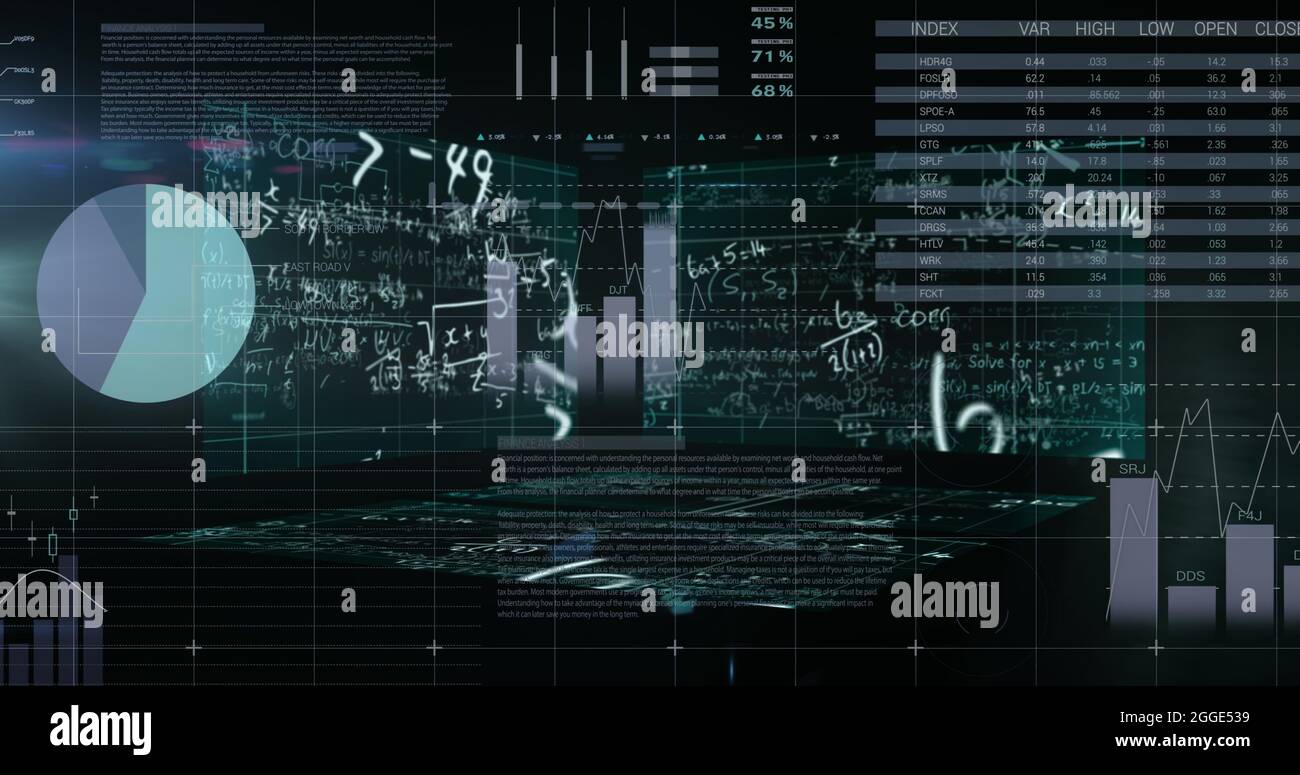 Mathematical Equations Floating Against Statistical Data Processing