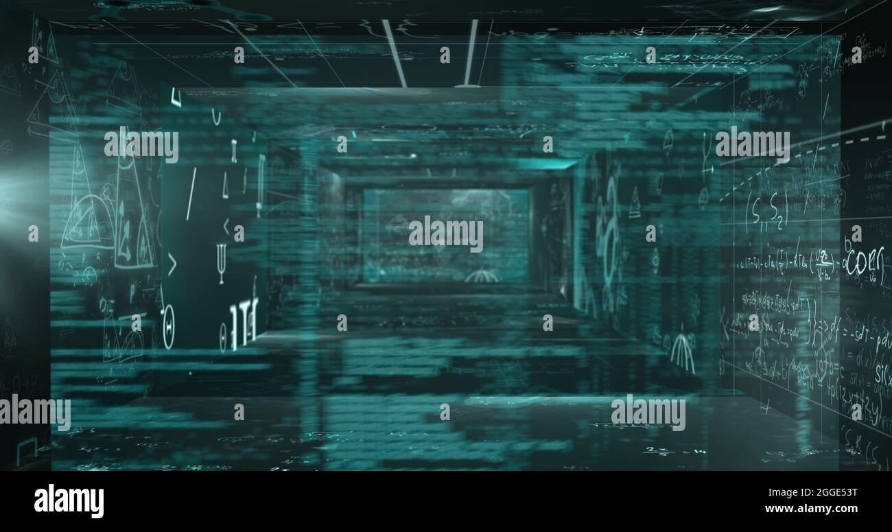 Image of network of connections with screens and data processing Stock ...