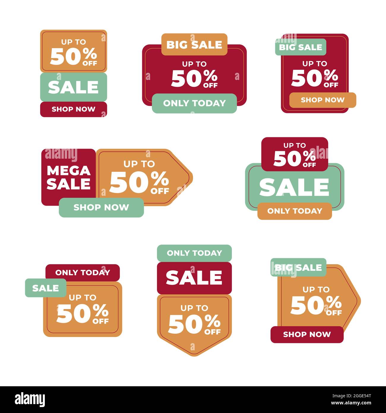 Flat sale badges set Vector illustration Stock Vector Image & Art - Alamy
