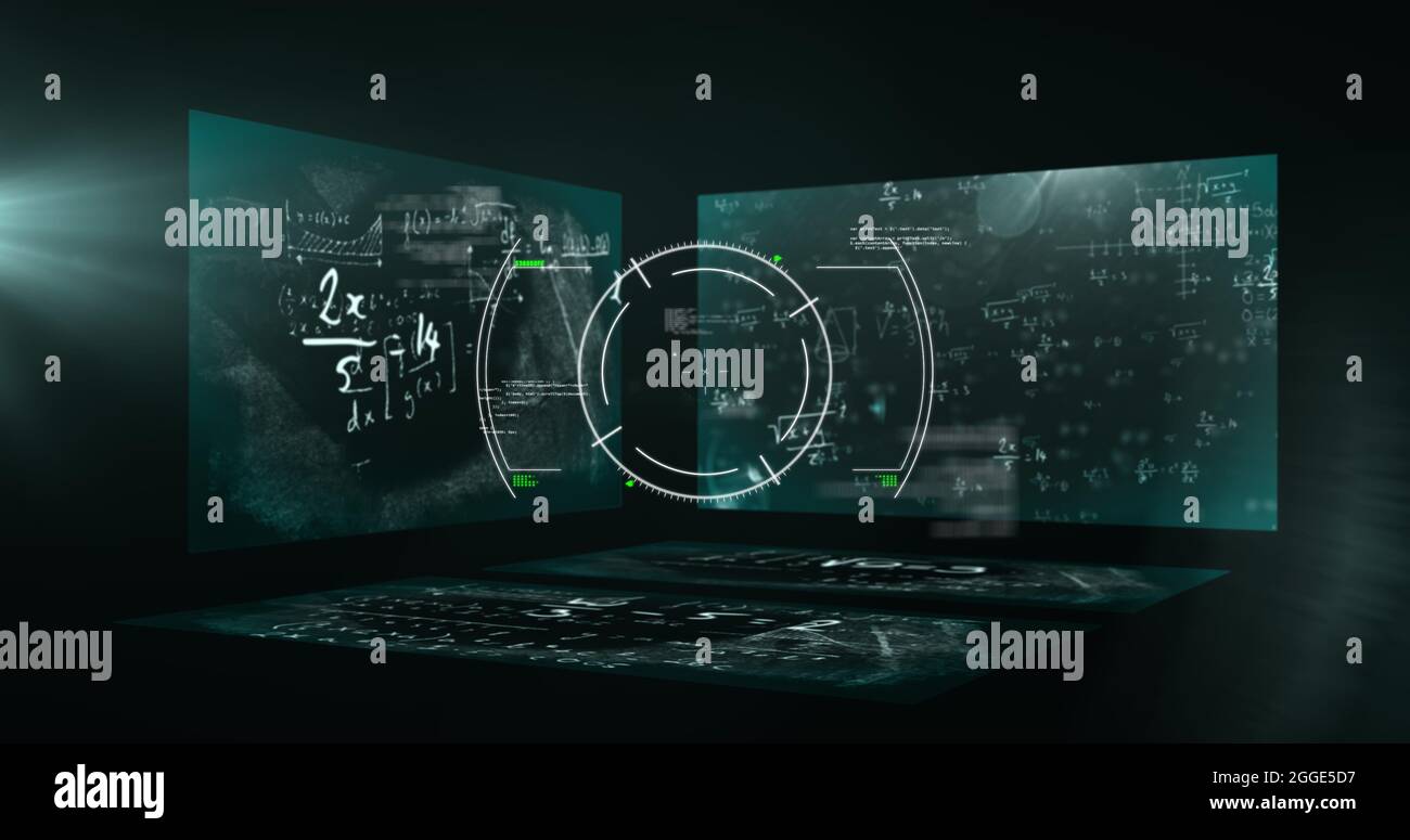 Image of mathematical formulae on three boards Stock Photo - Alamy