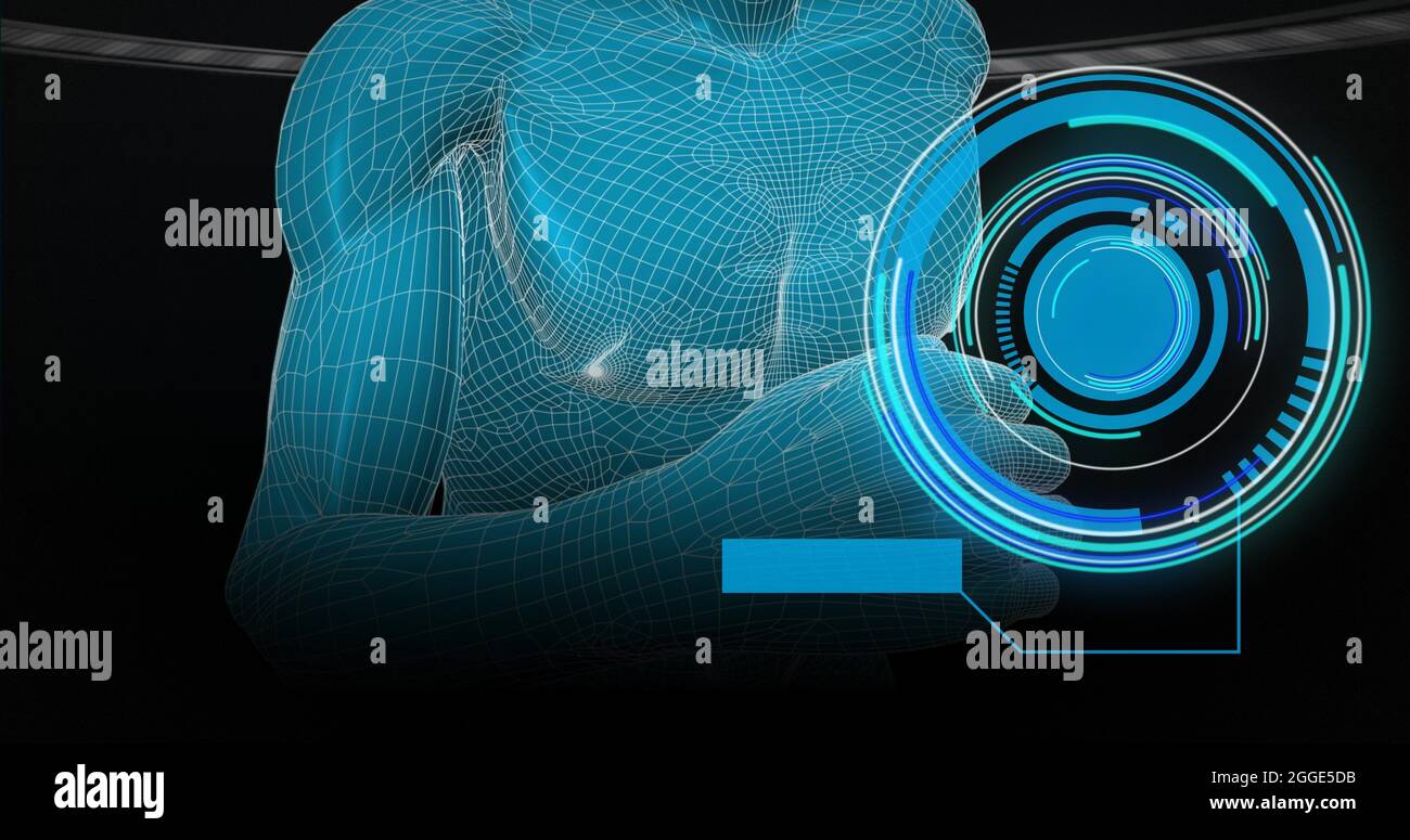 Image of human running with scope scanning and data processing Stock ...