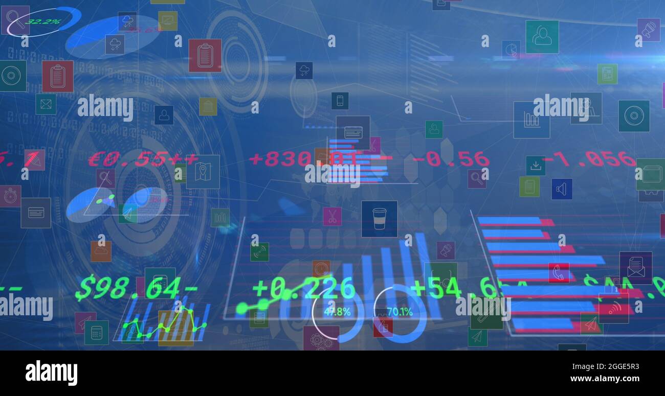 Image of financial data processing over scopes scanning and digital ...