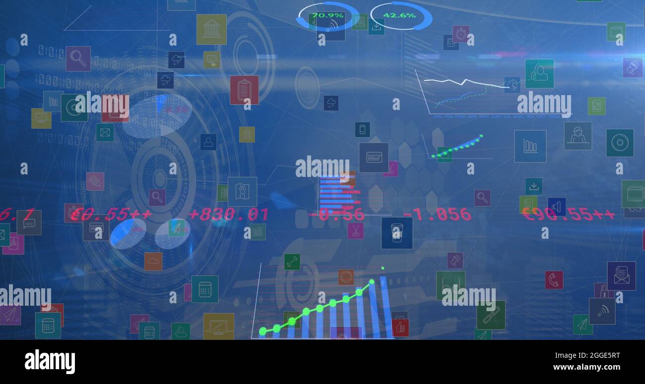 Image of financial data processing over scopes scanning and digital ...
