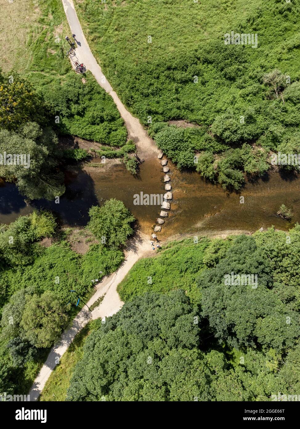 River crossing at the Danube sinkhole, Immendingen, Tuttlingen district ...