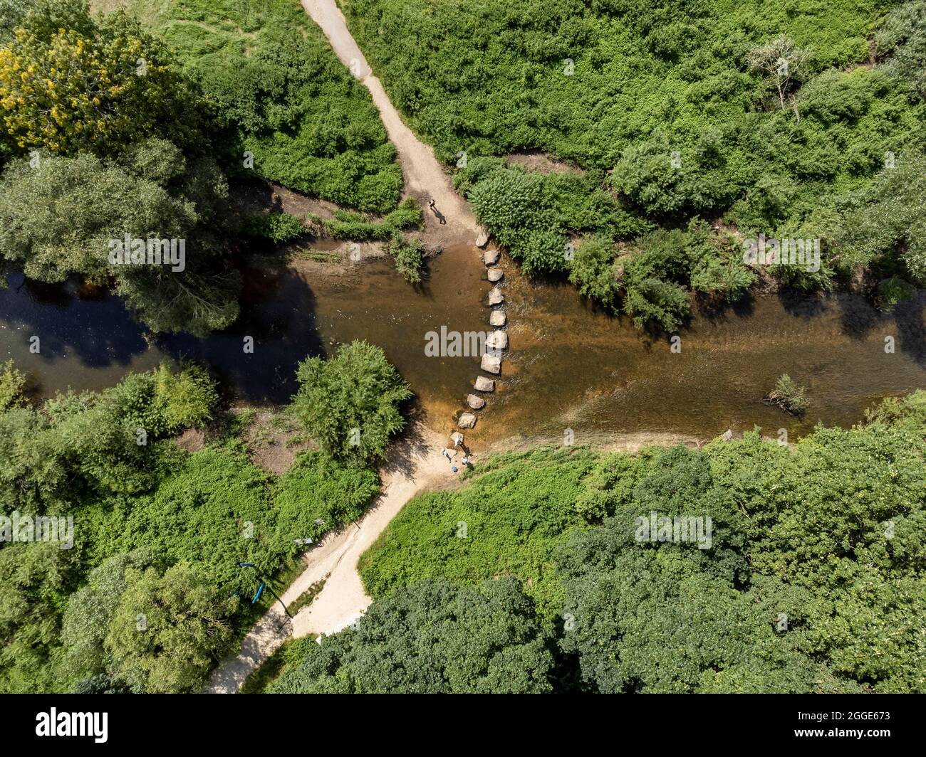 River crossing at the Danube sinkhole, Immendingen, Tuttlingen district ...