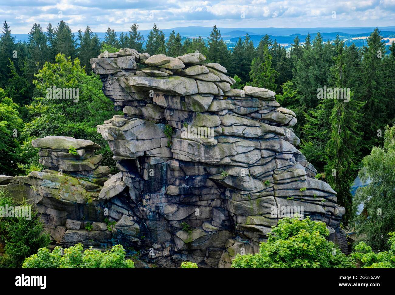 Rock formation Greifensteine, Ehrenfriedersdorf, Ore Mountains, Saxony ...