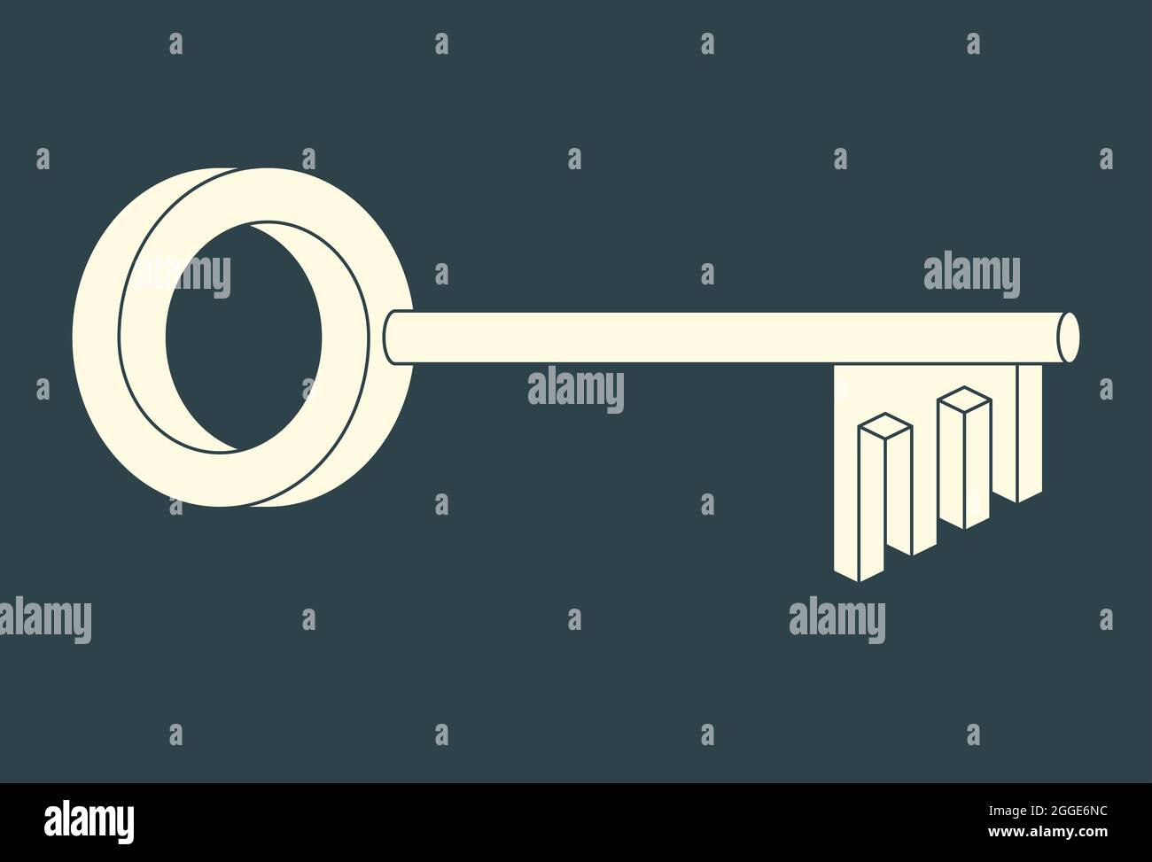 Vintage key made of impossible objects Stock Photo - Alamy