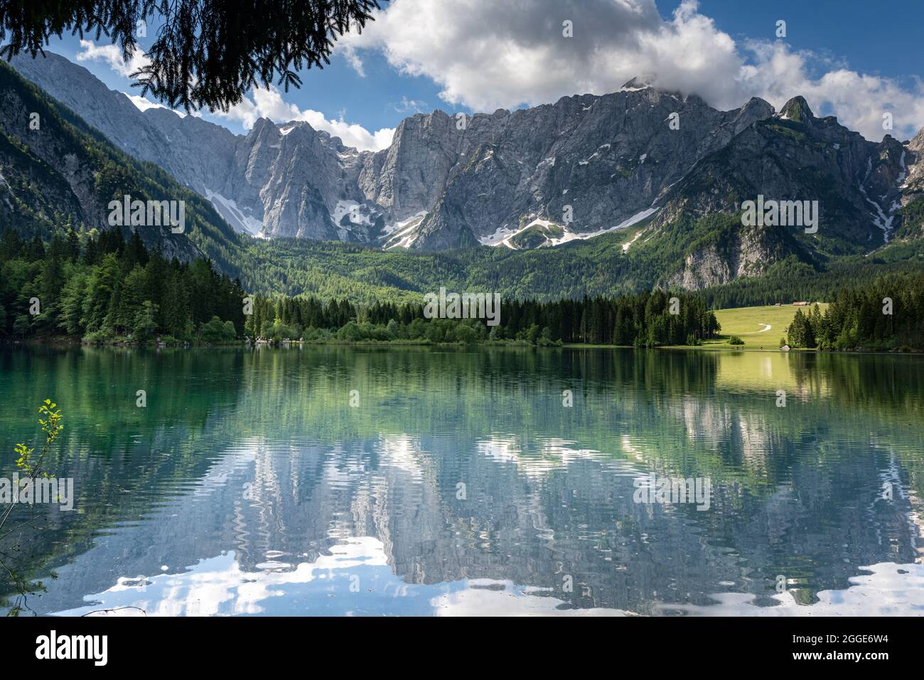 Beautiful lake at Tarvis North Italy Stock Photo - Alamy