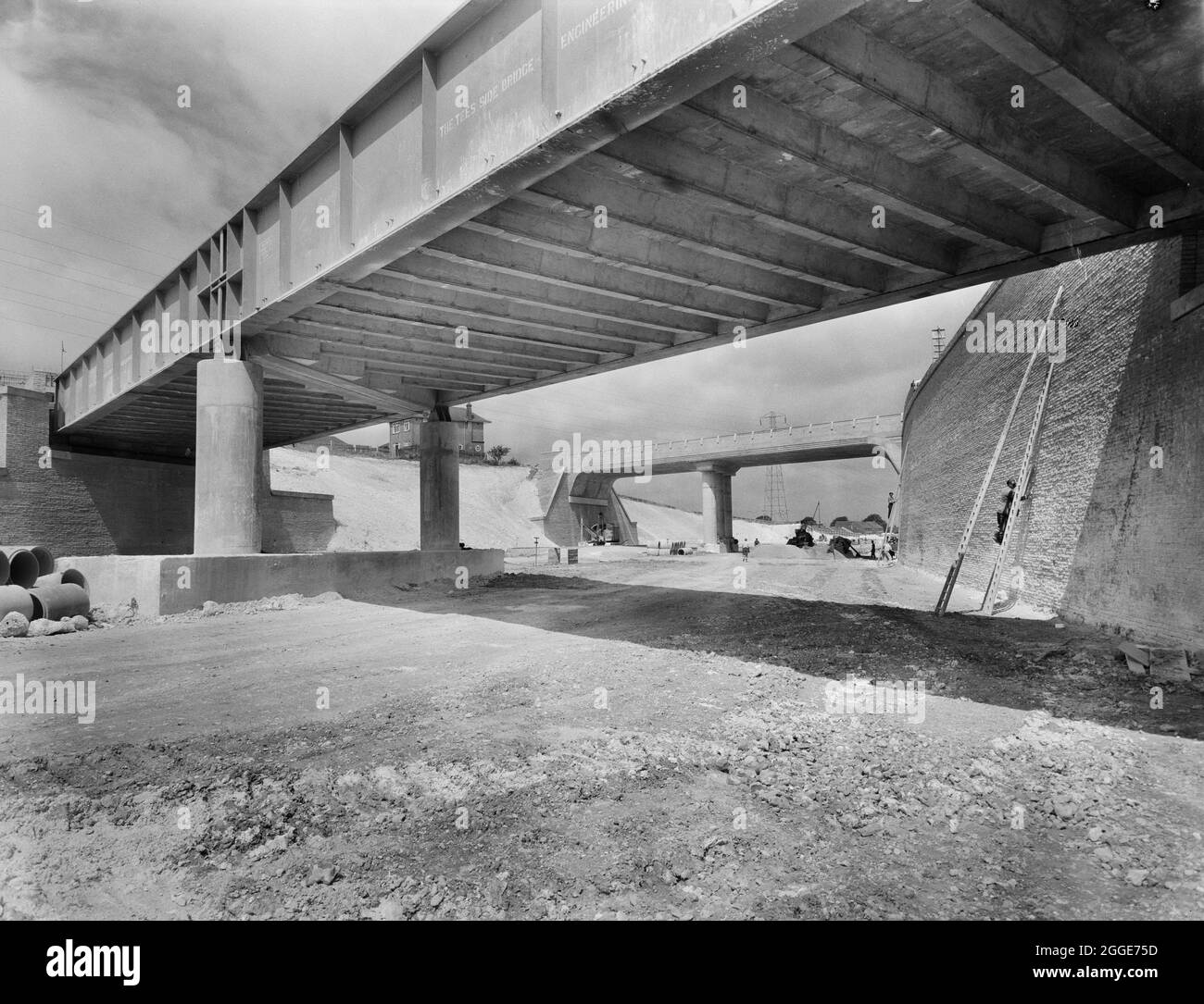 A view looking north at a section of the London to Yorkshire Motorway ...