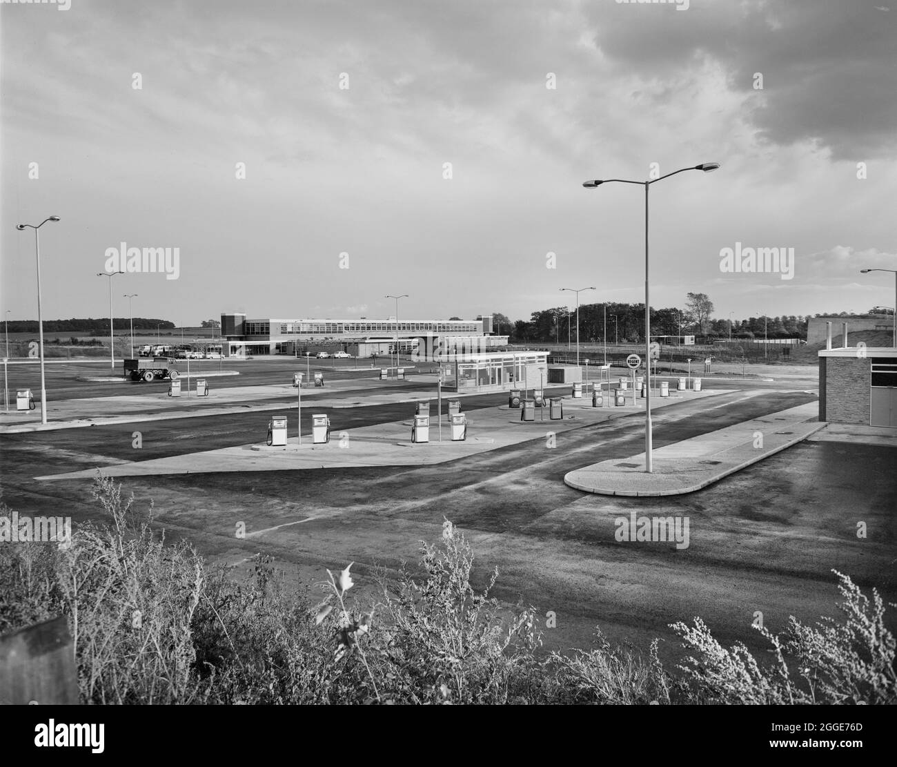 A view looking west across the Keele Service Area on the Birmingham to ...
