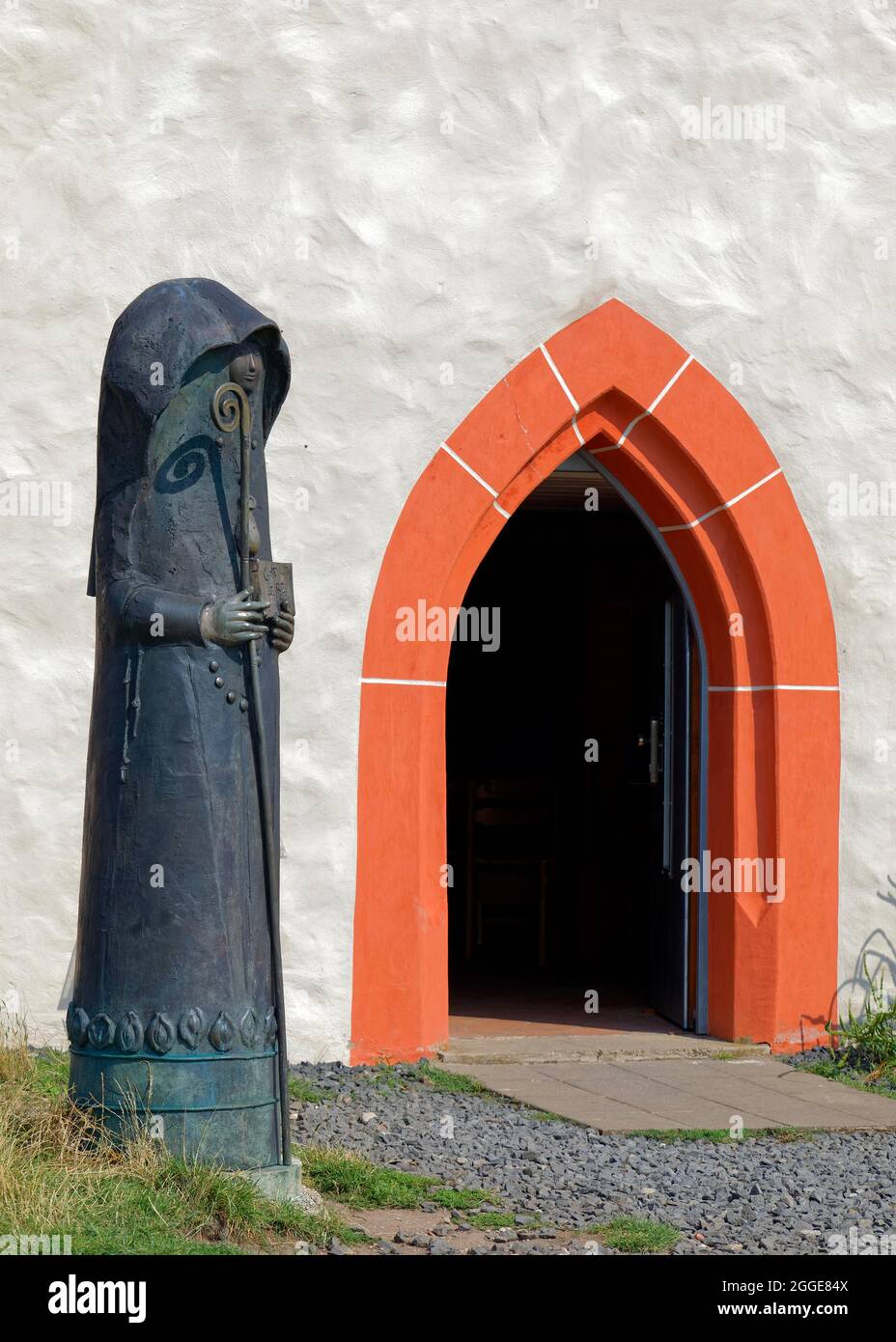 Entrance to St. Walpurgis Chapel with bronze statue of St. Walburga ...