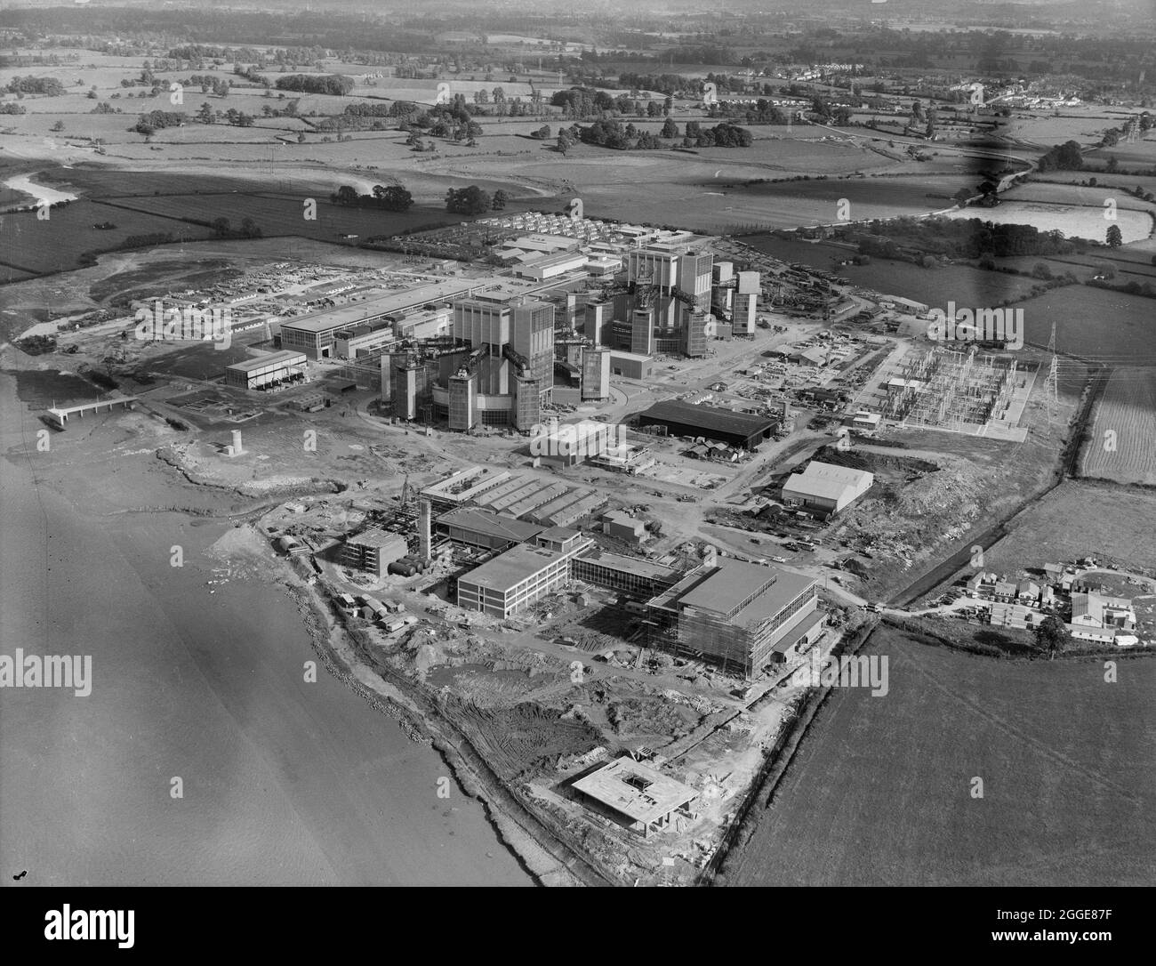 An aerial view from the south-west of the Berkeley Nuclear Power ...