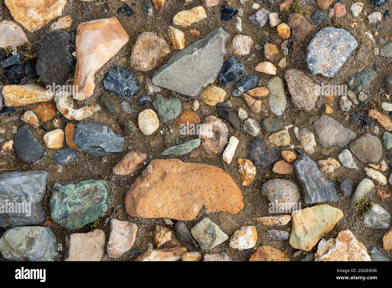 Coloured rhyolite rock and obsidian, Landmannalaugar, Fjallabak ...