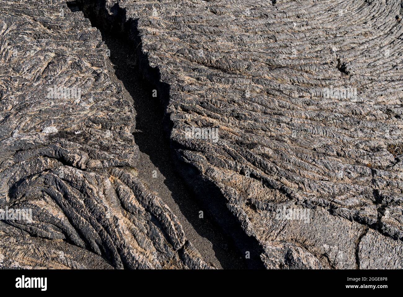 Solidified lava, lava flow, Heroubreioarlindir, Icelandic Highlands ...