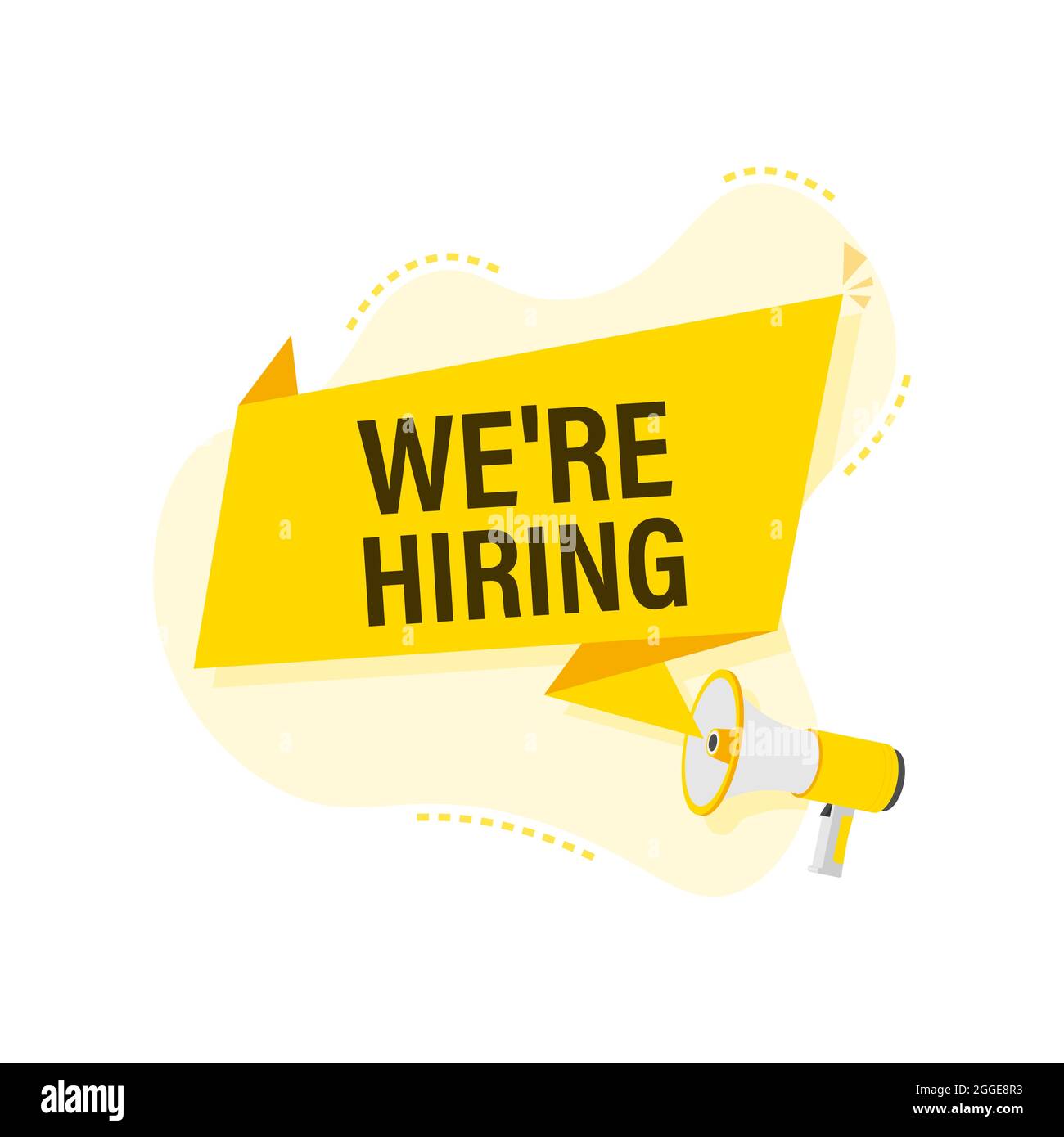 Megaphone label with we are hiring. Megaphone banner Stock Vector Image ...