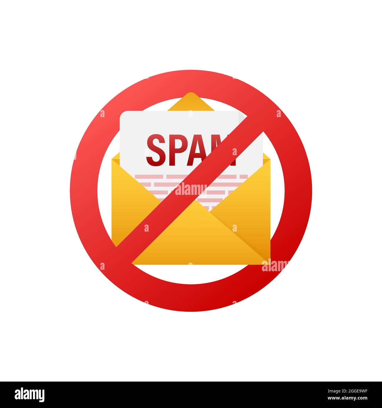 No spam icon. Email envelope icon symbol vector illustration. Message ...
