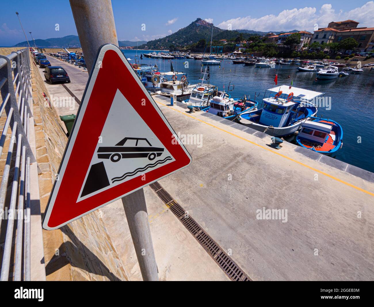 Traffic sign in the port of San Marco, Santa Maria di Castellabate ...