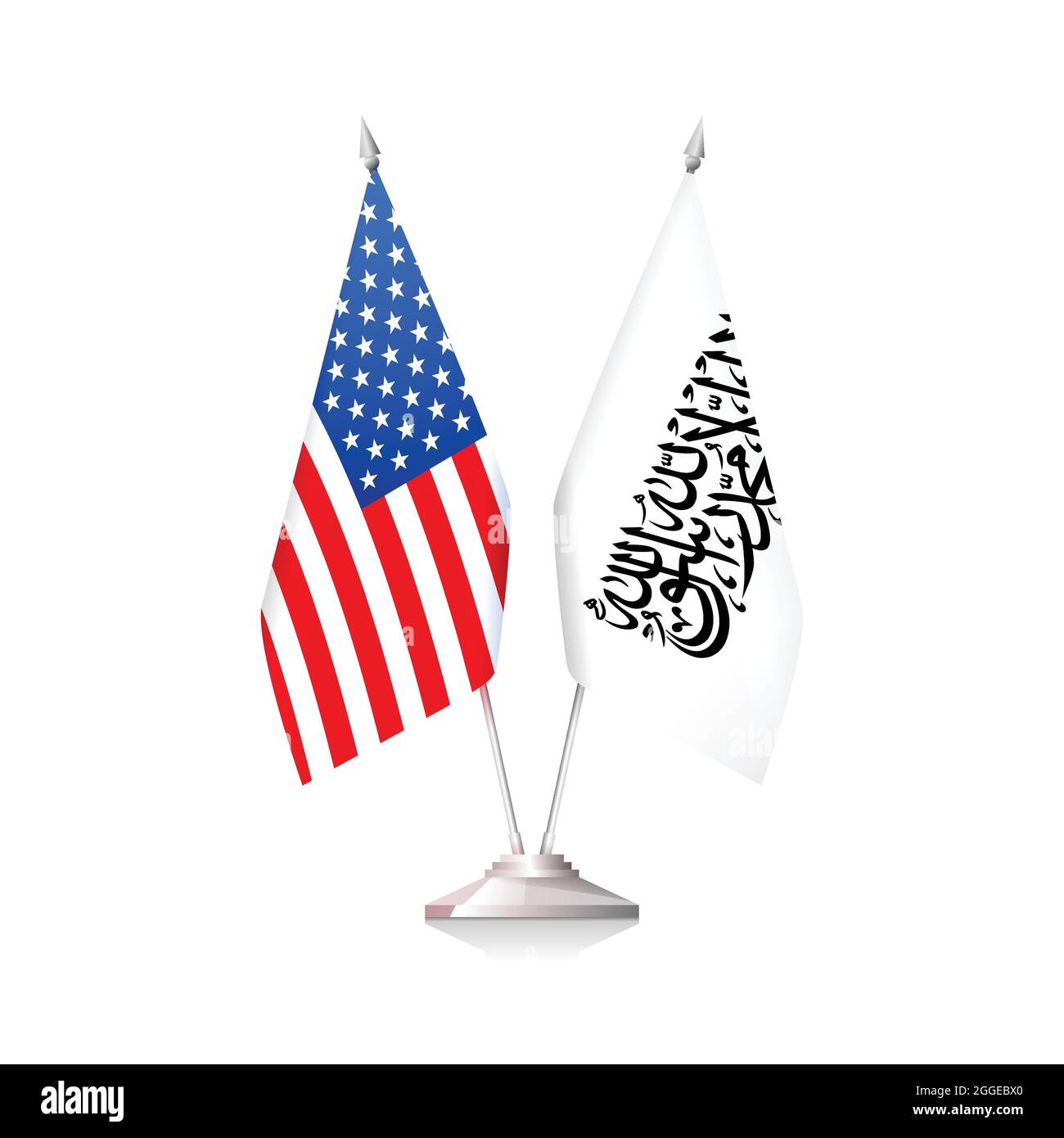 Flags of USA and Islamic Emirate of Afghanistan. Vector illustration ...