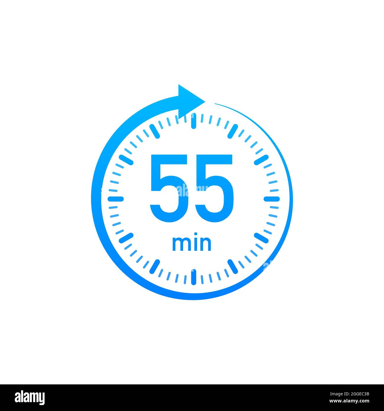 The 55 minutes, stopwatch vector icon. Stopwatch icon in flat style ...