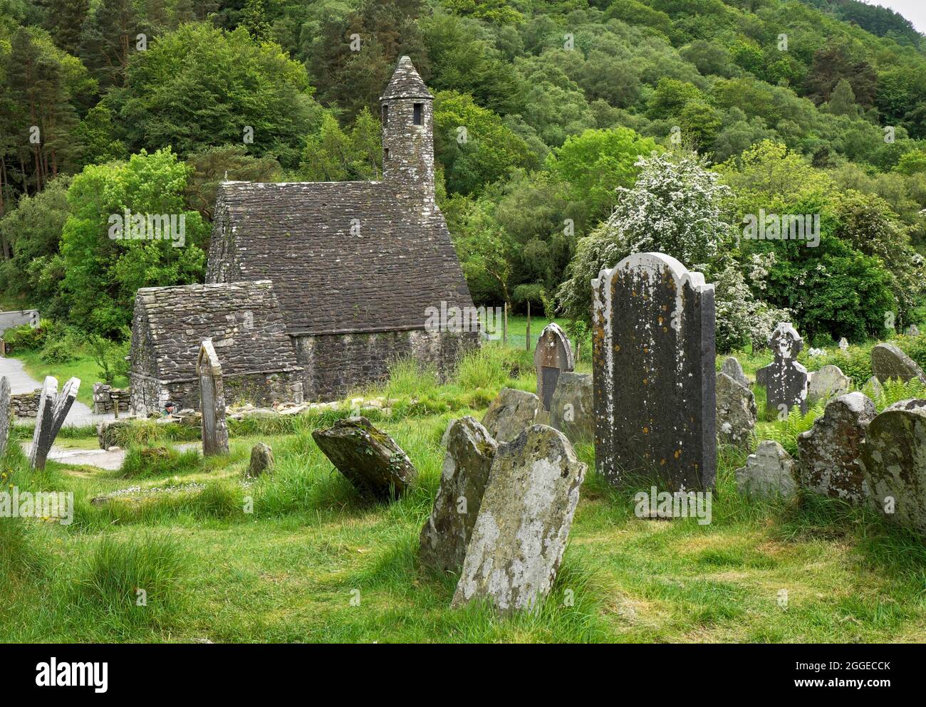 Old Cemetery and St. Kevin's Church, Glendalough, Wicklow Mountains ...