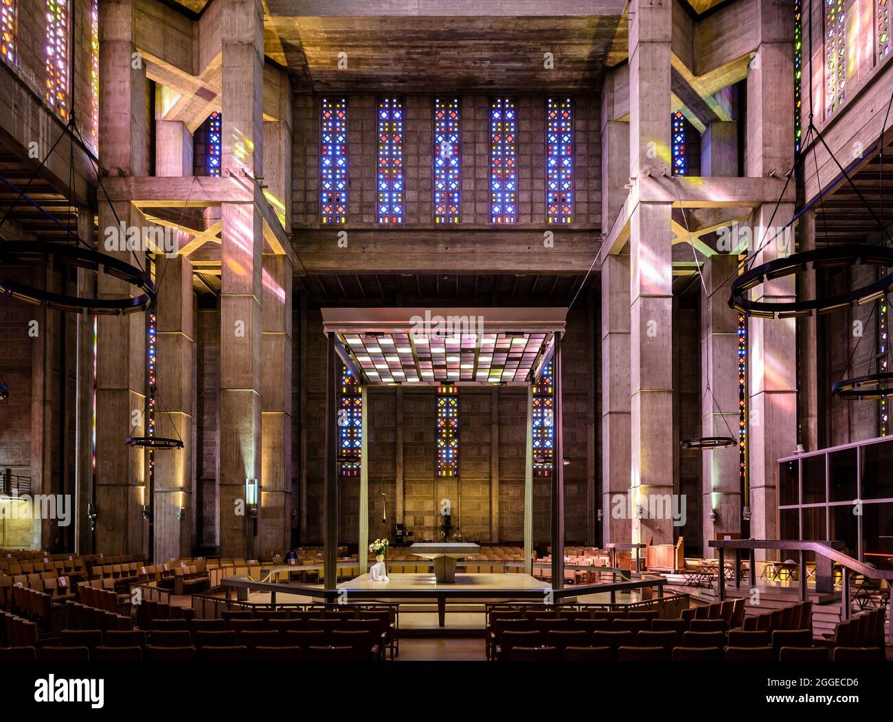 The altar in the center of St Joseph's church by french architect ...