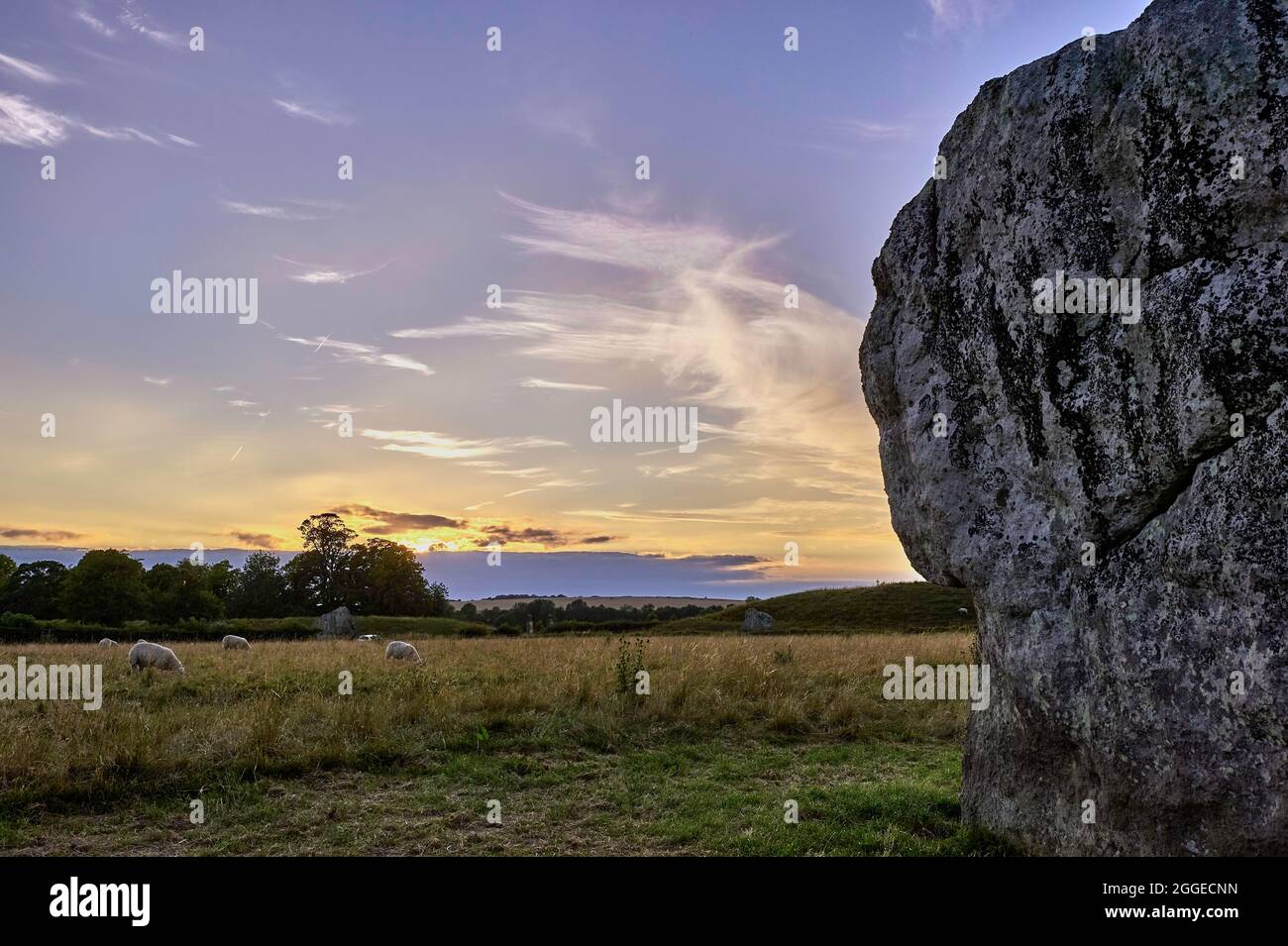 Avebury, Standing Stone, Neolithic, Prehistoric, Sunset, Wiltshire ...