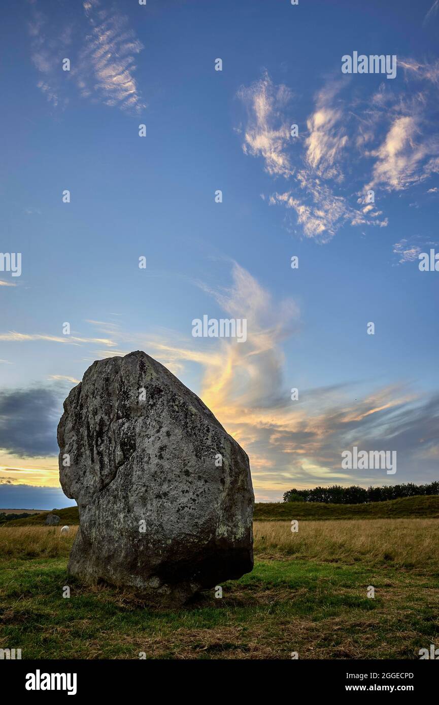 Avebury, Standing Stone, Neolithic, Prehistoric, Sunset, Wiltshire ...