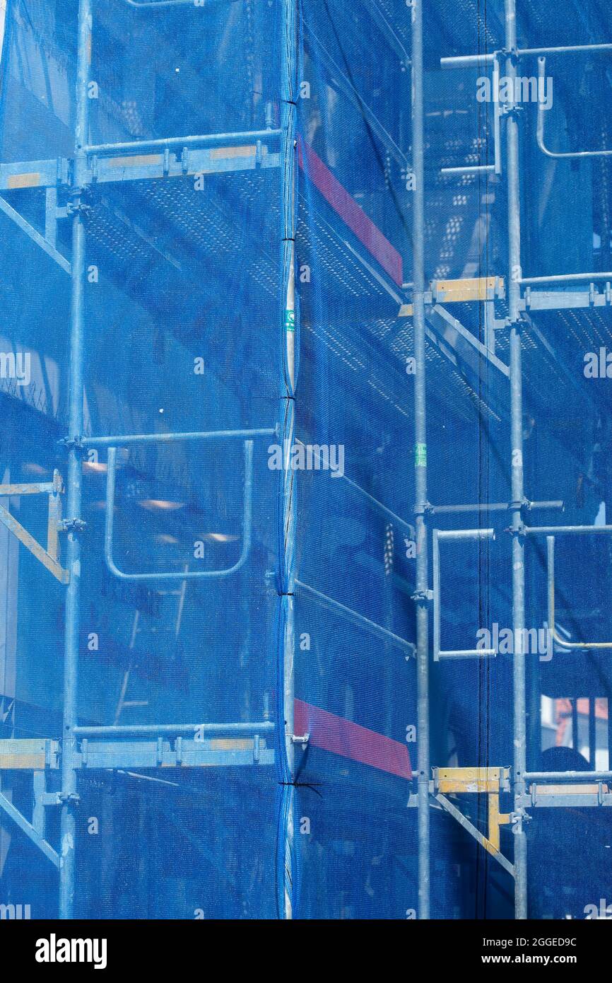 Scaffolded building, scaffolding, Lower Saxony, Germany Stock Photo - Alamy