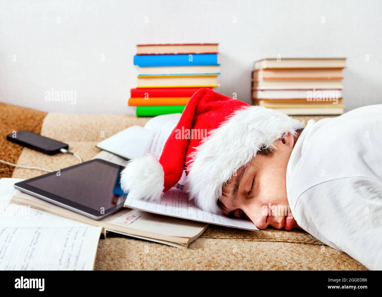 Sleeping student in bed hi-res stock photography and images - Alamy