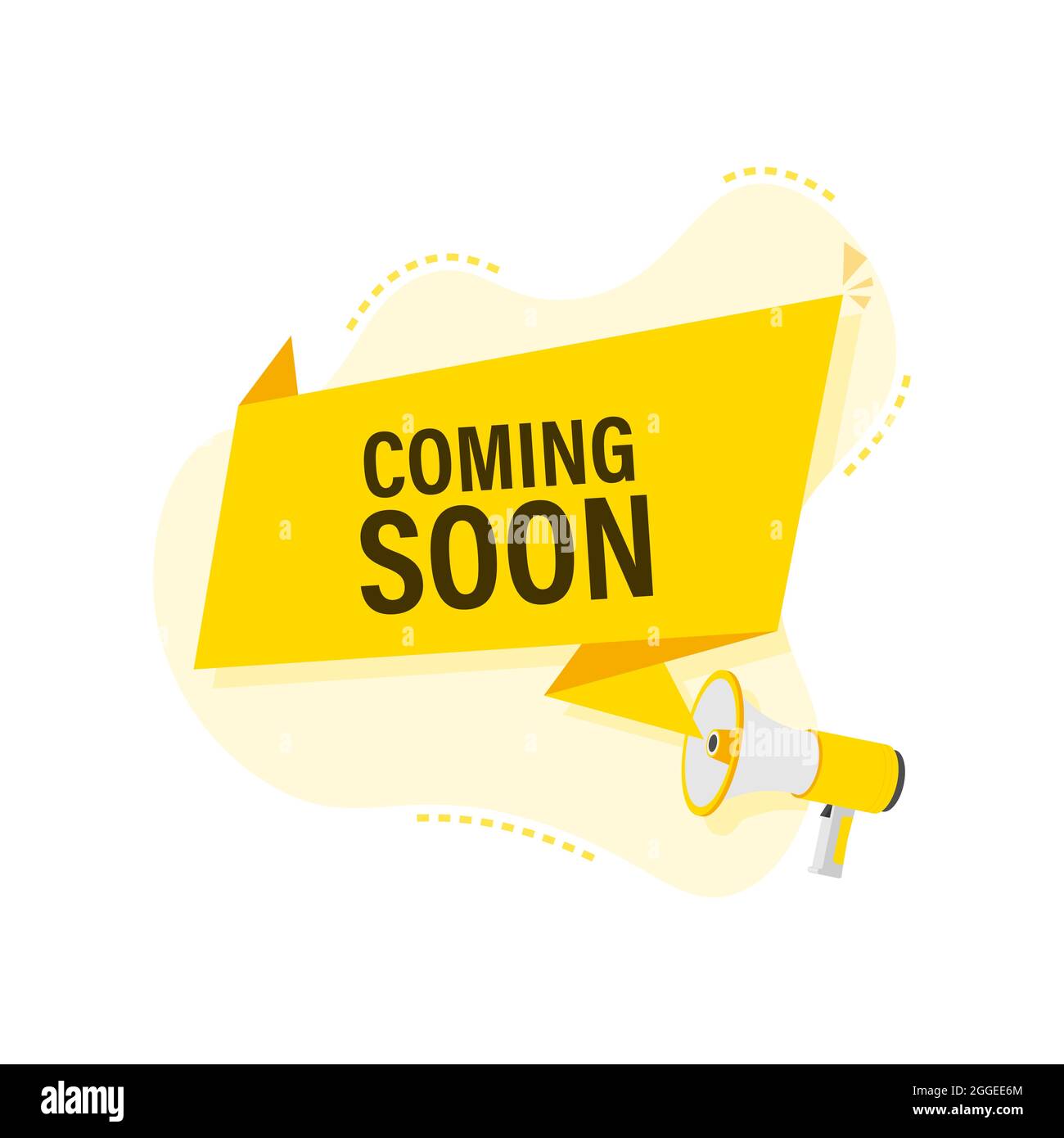 Megaphone label with coming soon. Megaphone banner Stock Vector Image ...