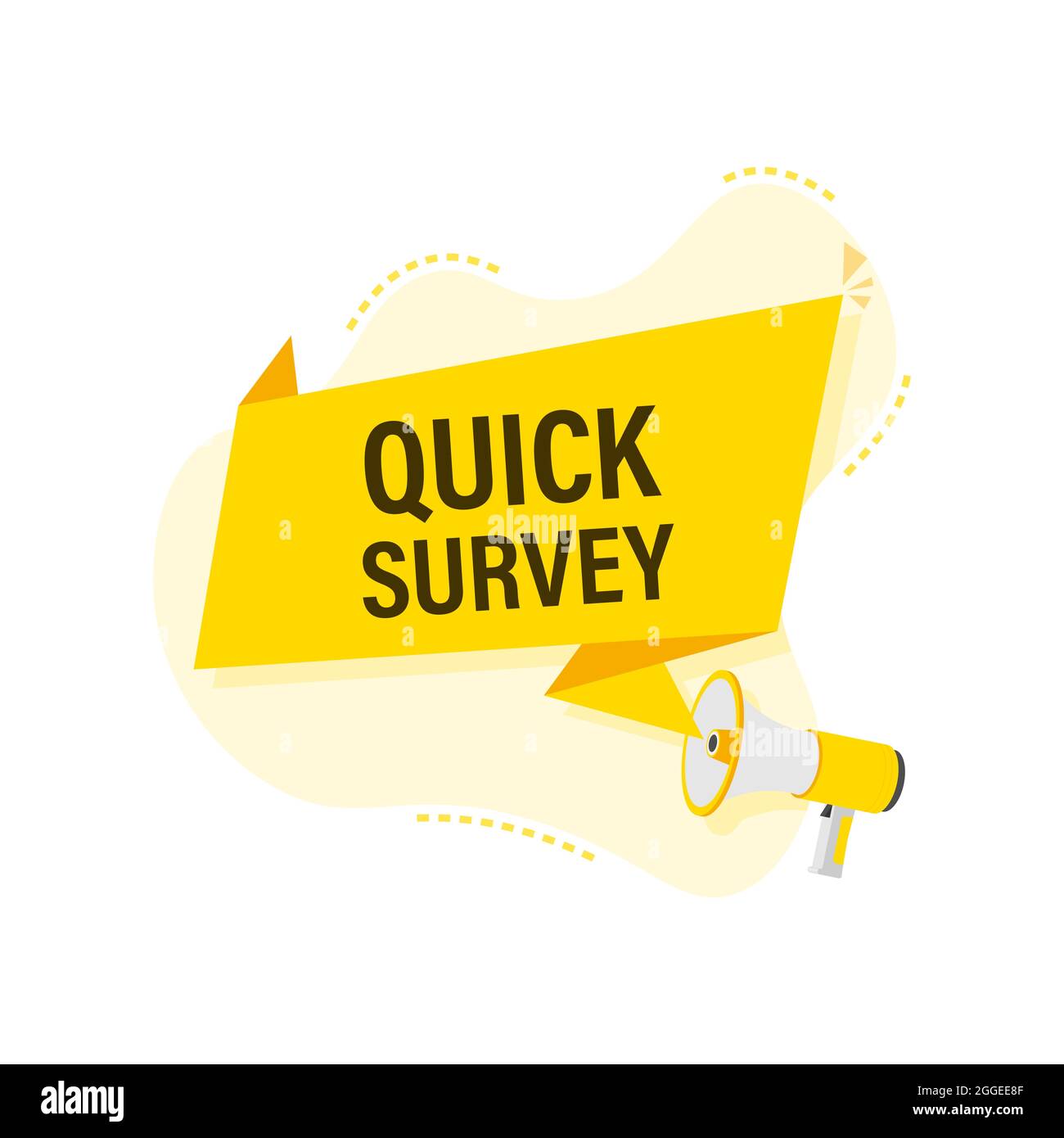Megaphone label with quick survey. Megaphone banner Stock Vector Image ...