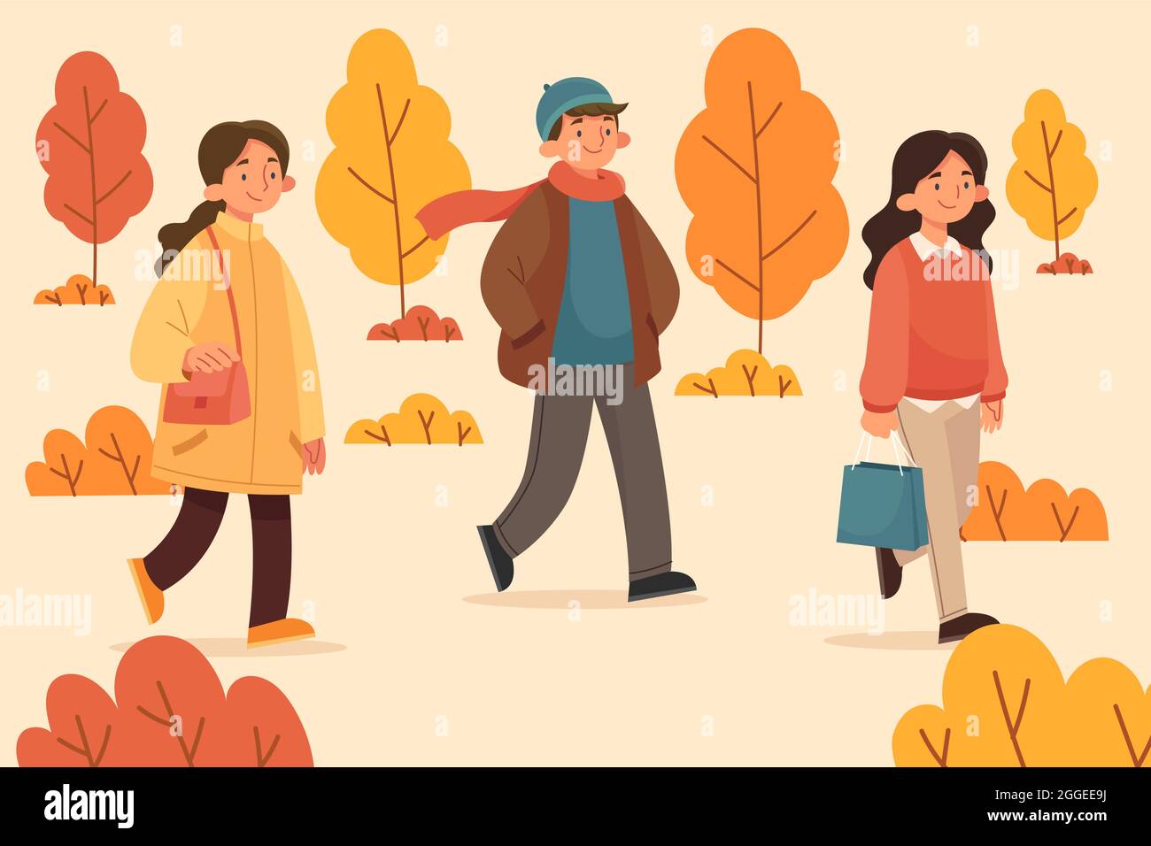 Crowd of leaves Stock Vector Images - Alamy