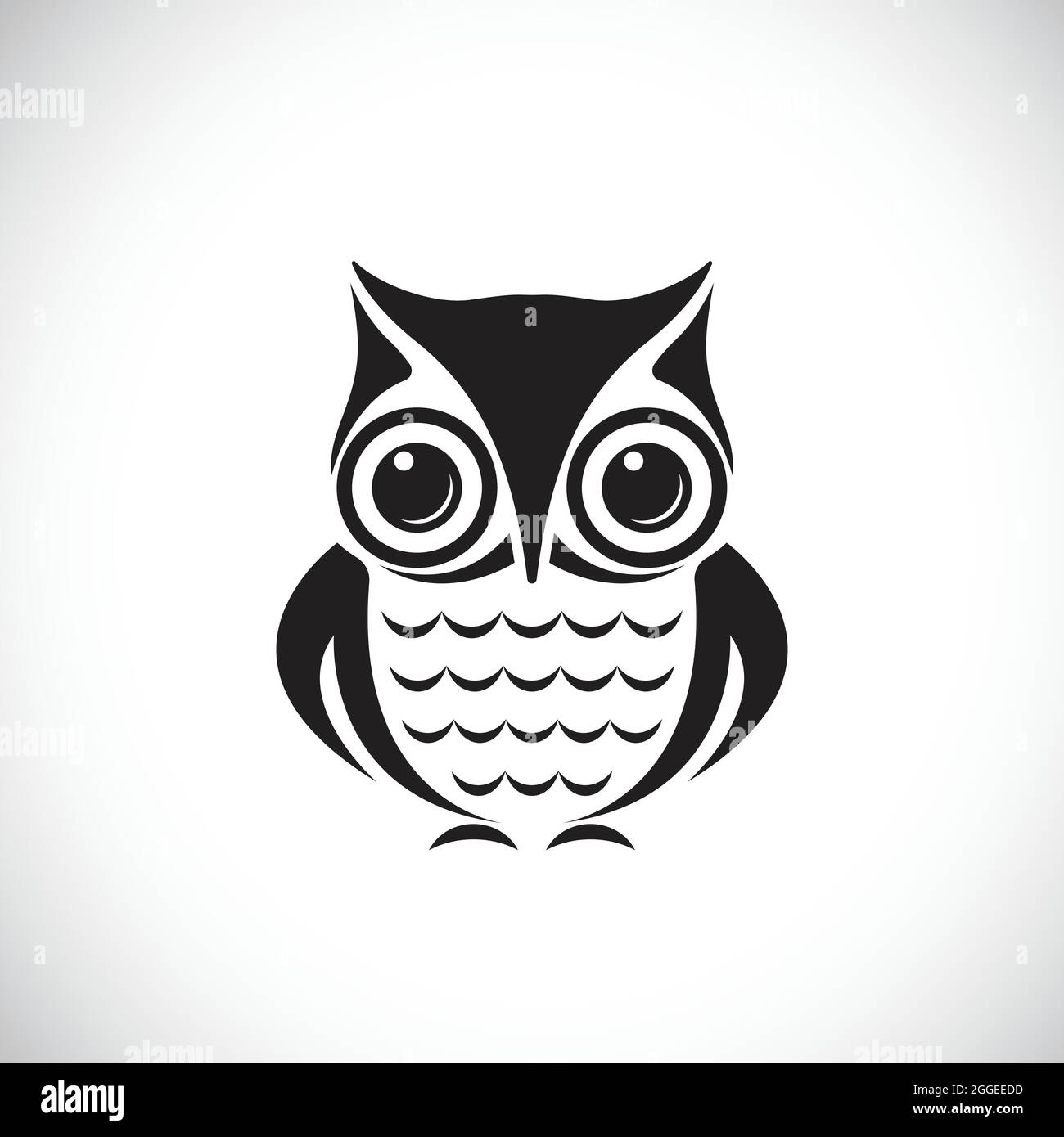 Vector images of an owl on a white background. Easy editable layered ...
