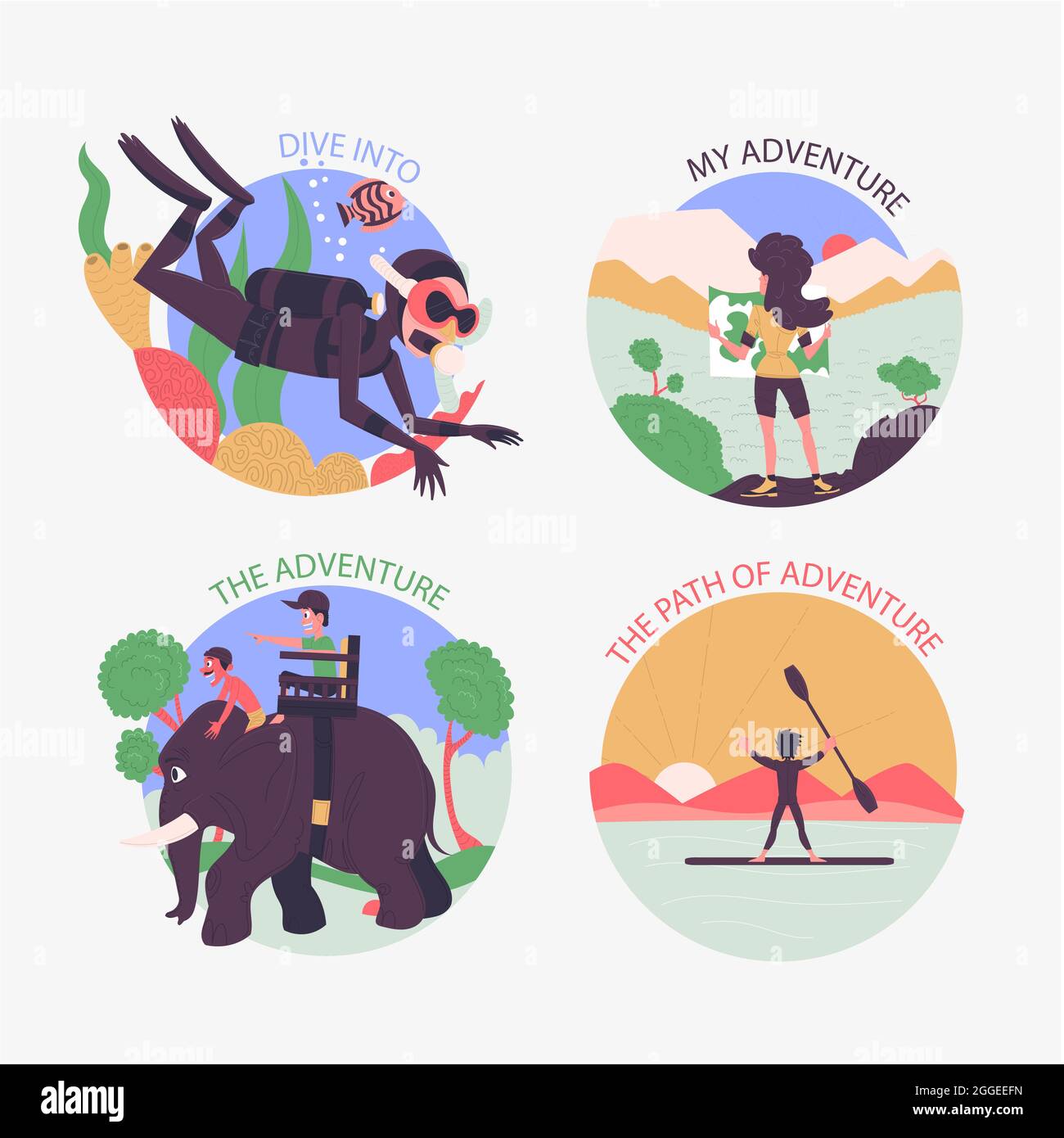 Adventure badges hi-res stock photography and images - Alamy