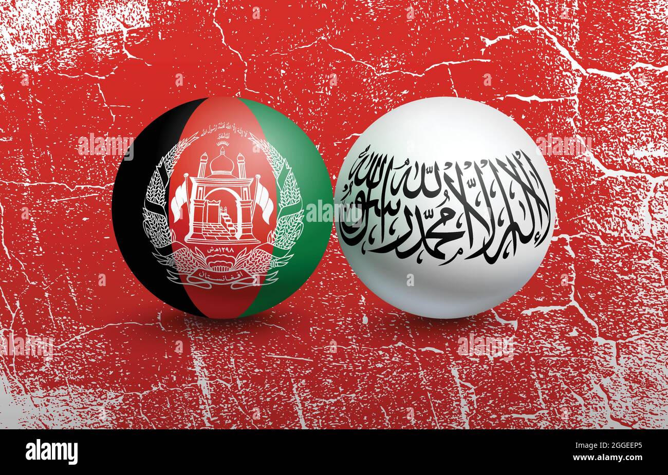 Flags of Afghanistan and Islamic Emirate of Afghanistan in the form of ...