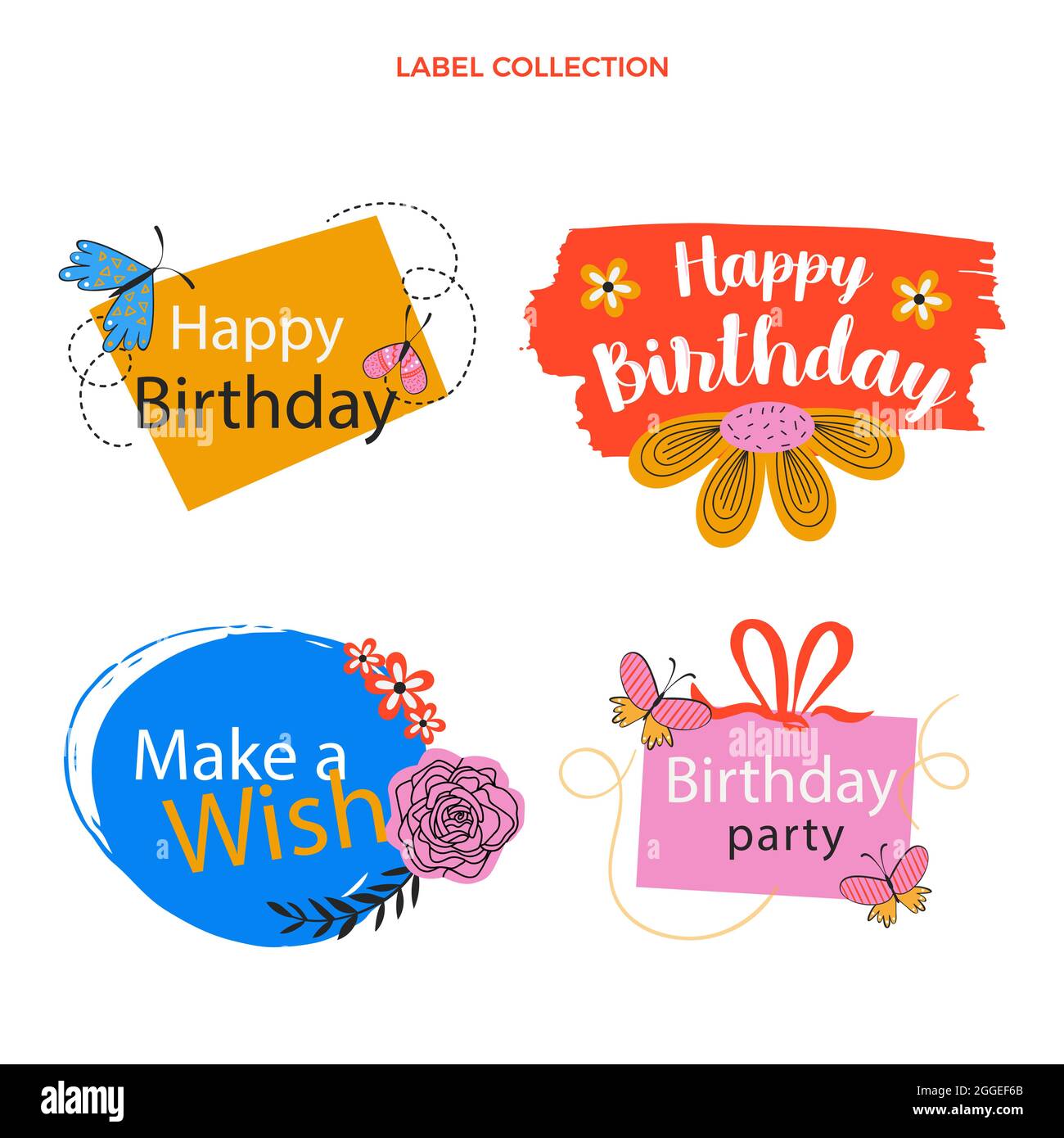 Happy birthday! flat lay Stock Vector Images - Alamy