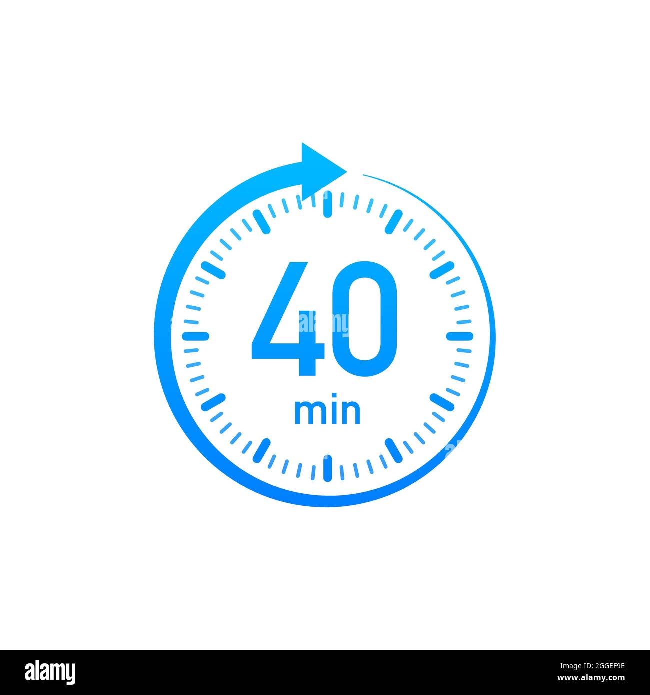 The 40 minutes, stopwatch vector icon. Stopwatch icon in flat style ...