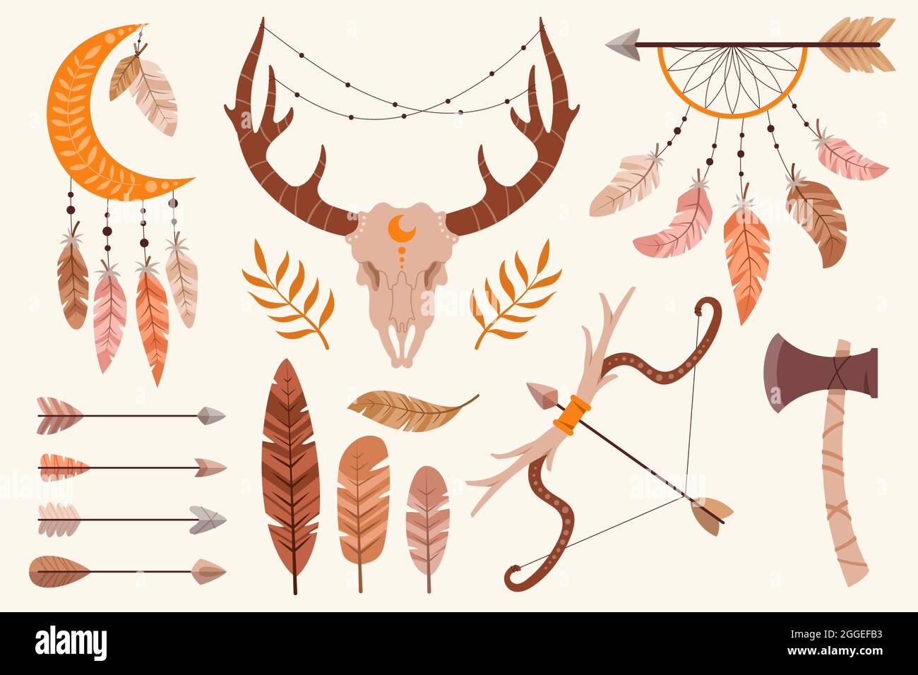Boho elements set Vector illustration Stock Vector Image & Art - Alamy