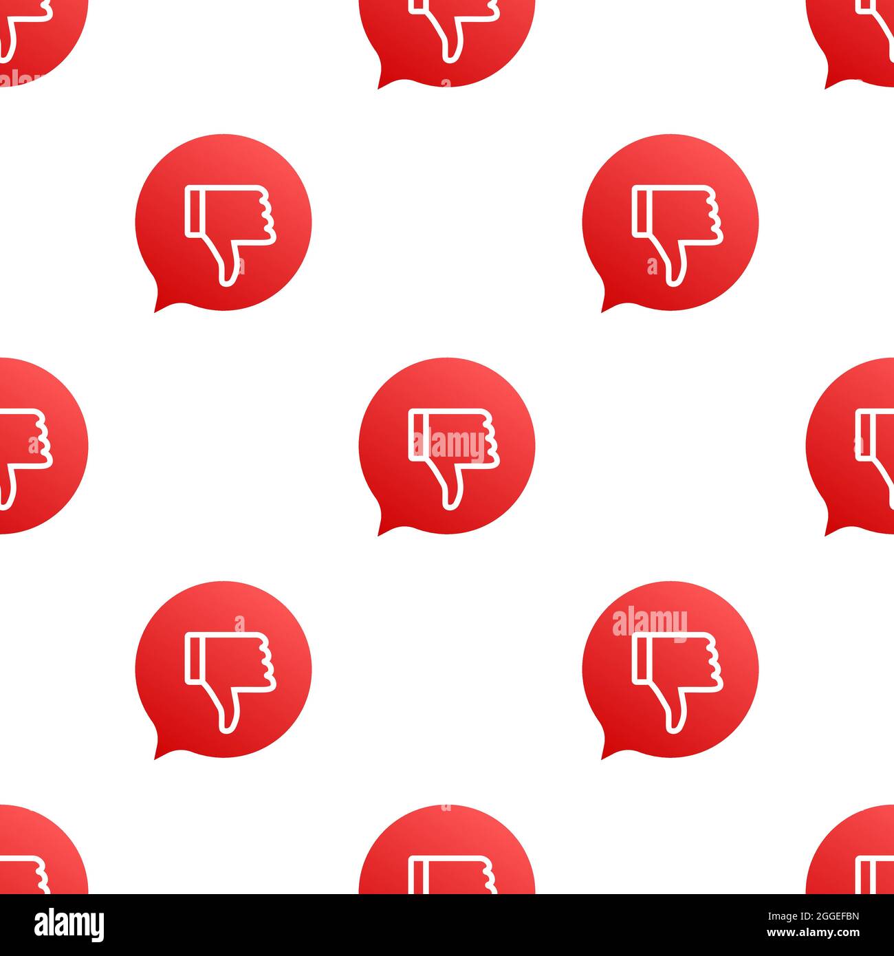 Flat red button pattern on white background. Negative sign. Social ...